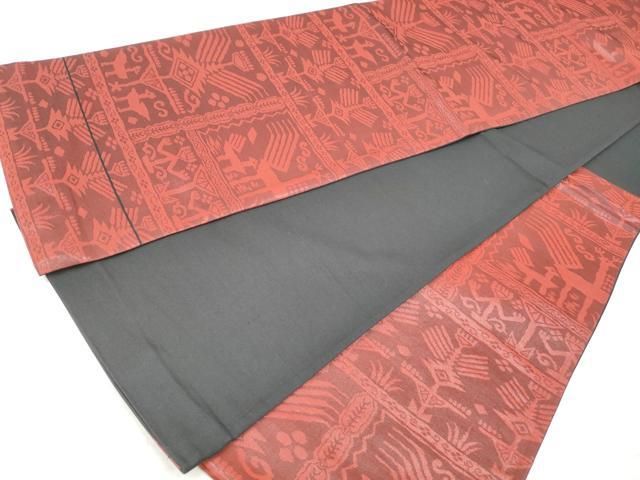 平和屋着物◎六通柄袋帯 エジプト壁画文様 正絹 逸品 DAAZ1018qa