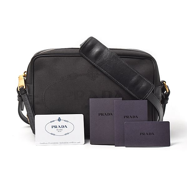 プラダ バッグ メンズ レディース ショルダーバッグ クロスボディバッグ キャンバス レザー ブラック 1BH089 PRADA 中古 - メルカリ