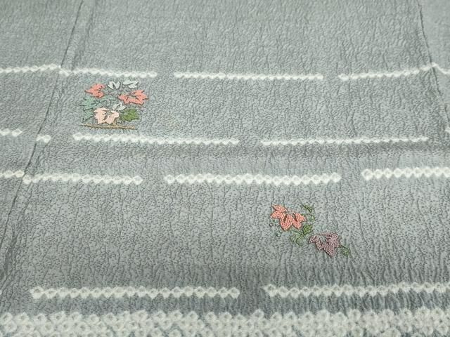 平和屋着物○中国三大刺繍 相良刺繍 訪問着 絞り 草花文 正絹 逸品