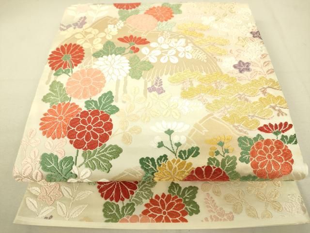 平和屋着物○六通柄袋帯 唐織 草花文 正絹 逸品 DAAX8464du - メルカリ