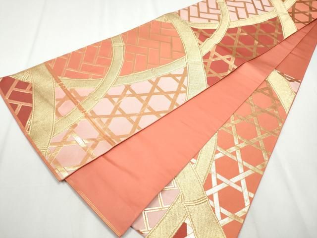 平和屋着物○西陣 川島織物 六通柄 本袋帯 籬文 金糸 正絹 逸品