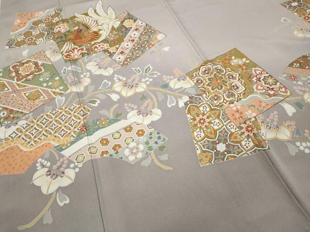 平和屋着物○豪華色留袖 駒刺繍 色紙鳳凰花文 金銀彩 正絹 逸品 未使用