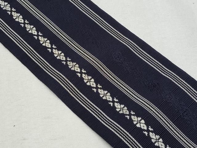 平和屋着物●男性　本場筑前博多織　角帯　菱文　正絹　逸品　未使用　DAAX4652ps 平和屋着物◎男性 本場筑前博多織 角帯 献上 正絹 逸品 CAAZ4752fb