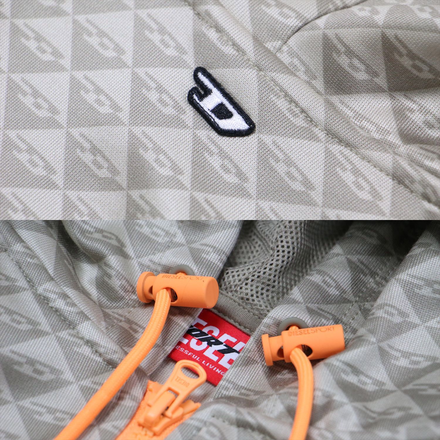 DIESEL ディーゼル ジャケット カーキ系×オレンジ サイズ:XS | Dロゴ