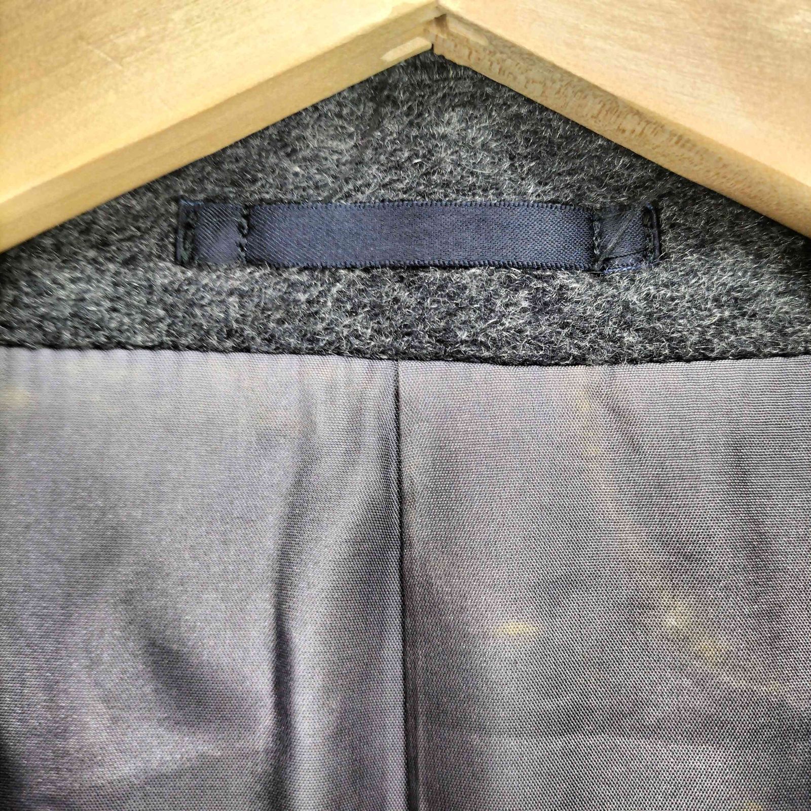 ユーズドフルギ USED古着 カシミヤ100比翼ステンカラーコート メンズ