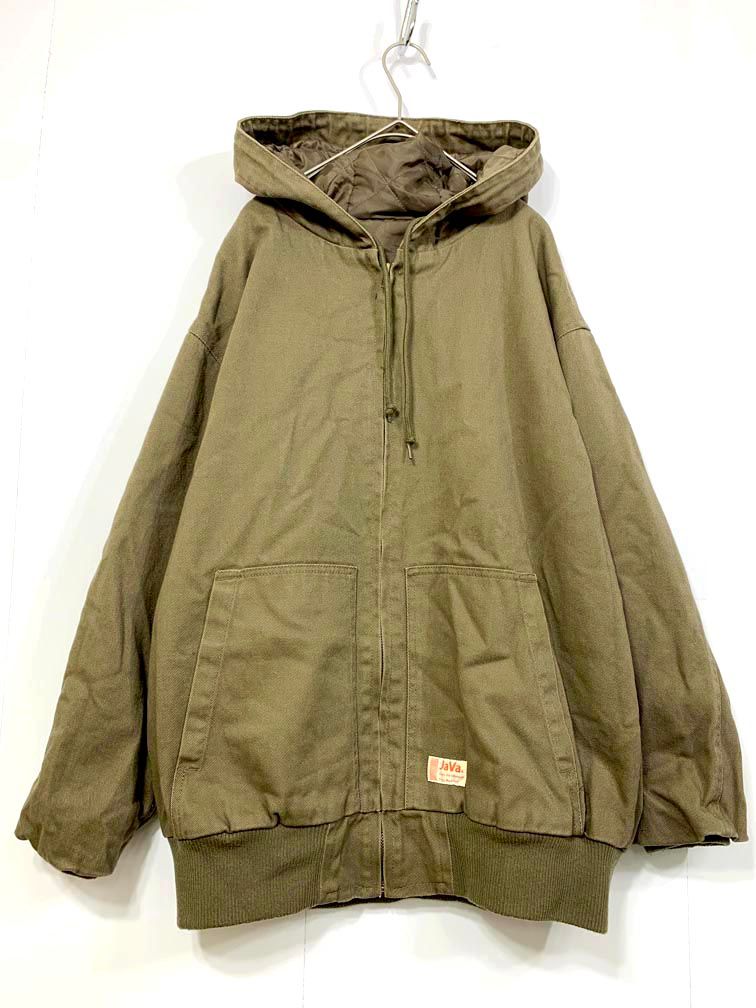 Java ジャバ 285534 定価7999円 キルティング コットン フード付き オーバーサイズ ブルゾン ジャケット sizeM/カーキ ...