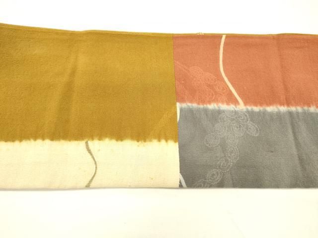 平和屋着物●アンティーク　大正ロマン　九寸名古屋帯　駒刺繍　草花文　金彩　正絹　逸品　DAAZ4170cm 平和屋着物○アンティーク 大正ロマン 九寸名古屋帯 駒刺繍 草花文