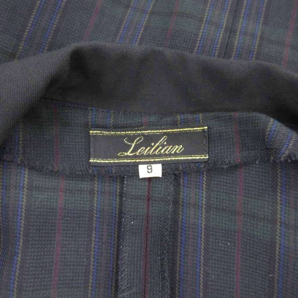 レリアン Leilian テーラードジャケット ブレザー ダブル チェック柄 6B 9 M 緑 グリーン /FT GY09 - メルカリ