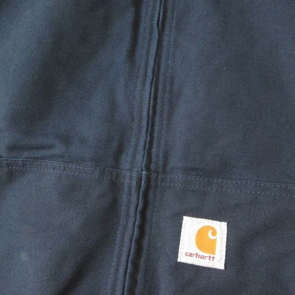 美品 USA製 carhartt カーハート J131 DNY アクティブジャケット 紺系 3XL-R 裏サーマル 大きいサイズ アメリカ製 ...