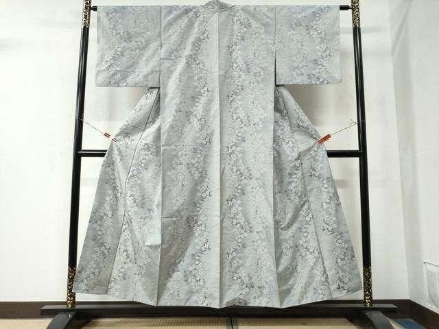 平和屋着物●本場染大島紬　訪問着　檜垣文　藤絹織物謹製　証紙付き　正絹　逸品　AAAZ7403zg 平和屋着物○本場染大島紬 訪問着 檜垣文 藤絹織物謹製 証紙