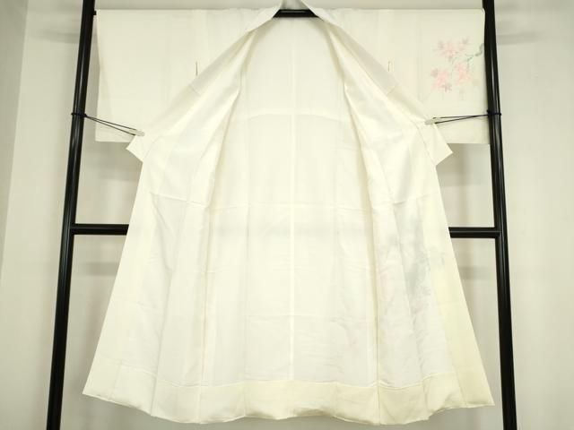平和屋着物○長襦袢 袷 枝花文 手描き 正絹 逸品 DAAY9241az