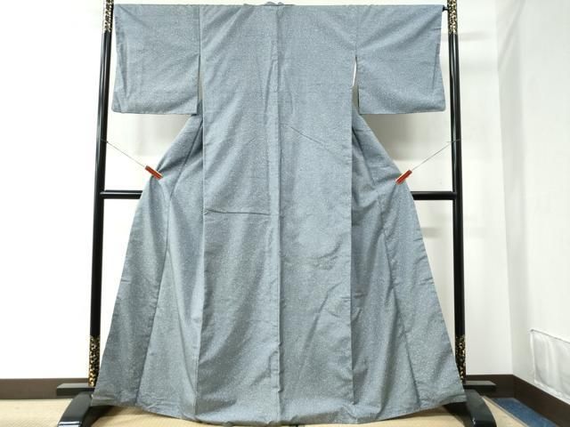 平和屋着物○石川県指定無形文化財 牛首紬 白山工房 手織り 霰文 正絹