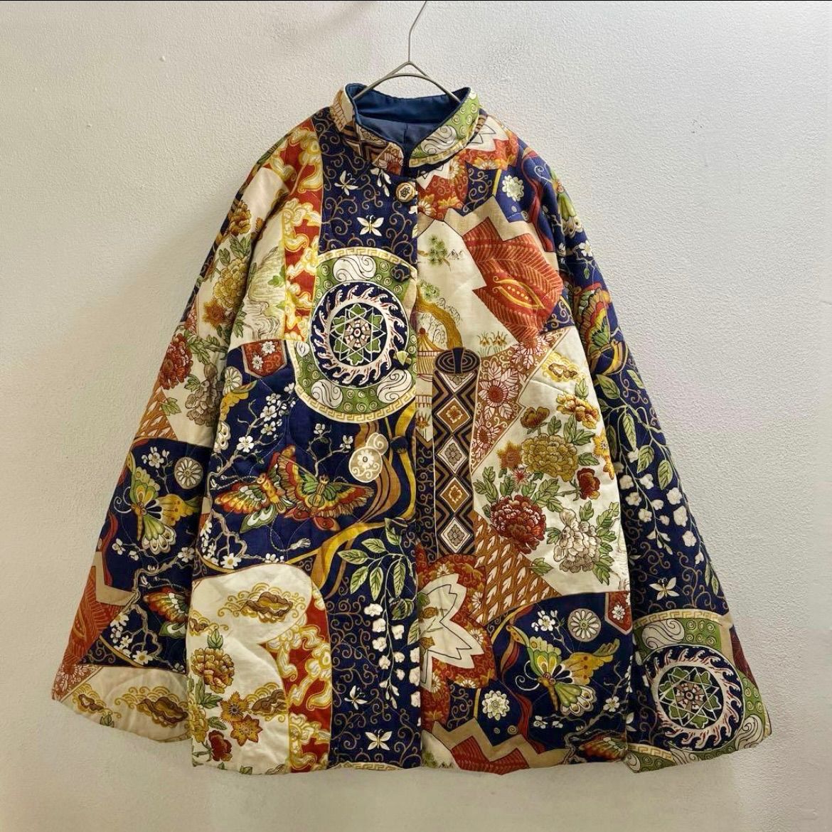 平和屋着物○つけ帯 舞桜文 黒地 CABA0966hy