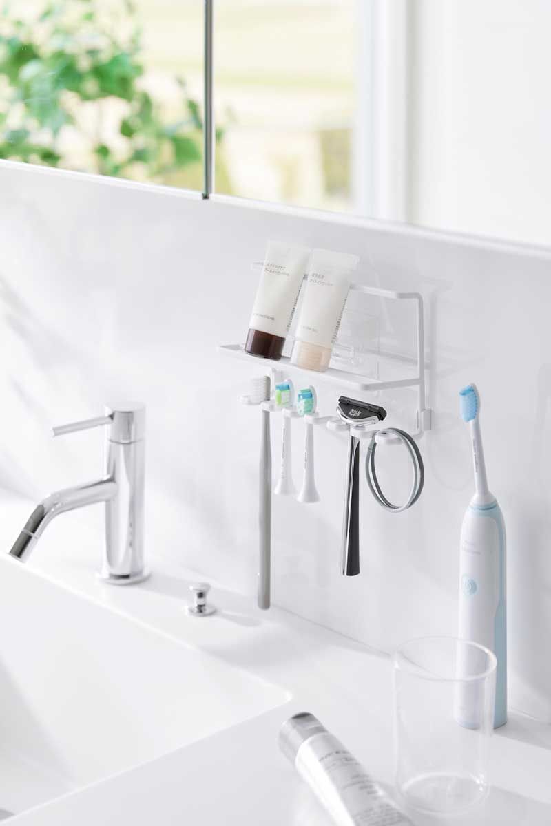 新品 引っ掛け歯ブラシホルダー 山崎実業 tower タワー フィルムフック歯ブラシ&チューブホルダー 10324 ホワイト ※沖縄発送不可 ...