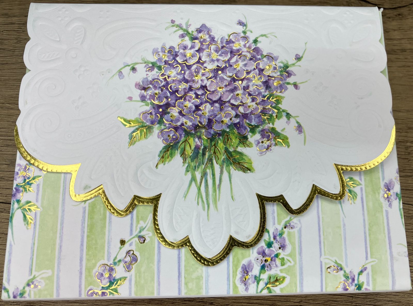 Carol Wilson BOX入りカード（10枚入り） Violets on Stripes バイオレットストライプ - メルカリ