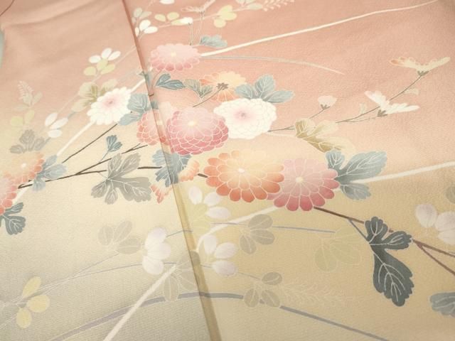 平和屋着物●訪問着　花車枝垂れ桜文　暈し染め　金彩　正絹　逸品　未使用　DAAY5726ud 平和屋着物○訪問着 花車枝垂れ桜文 暈し染め 金彩 正絹 逸品 未