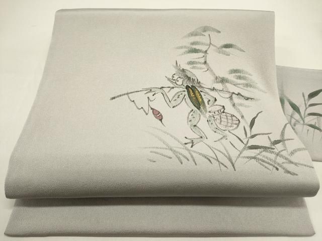平和屋着物○九寸名古屋帯 手描き 河童 カッパ 金彩 正絹 逸品