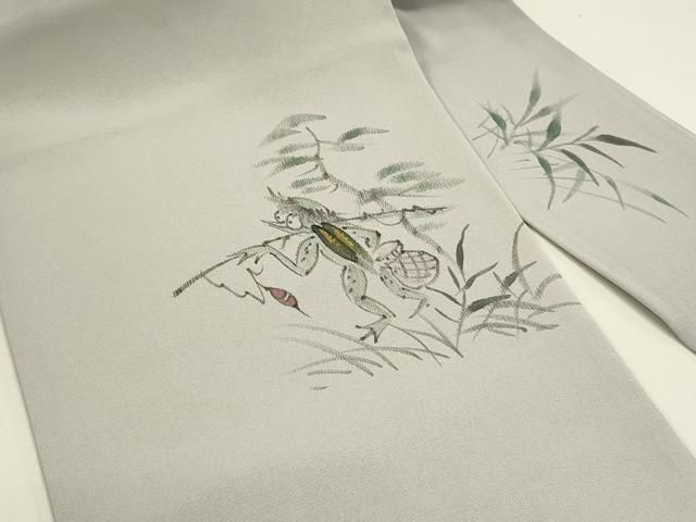 平和屋着物○九寸名古屋帯 手描き 河童 カッパ 金彩 正絹 逸品