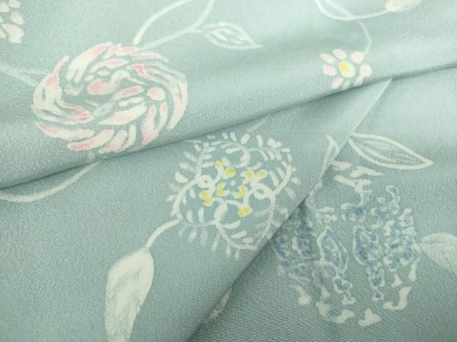 平和屋着物○上質な小紋 ろうけつ染め 花鳥唐草文 ロング丈 正絹 逸品