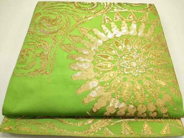 平和屋着物○西陣 川島織物 六通柄 本袋帯 宝相華 金銀糸 正絹 逸品