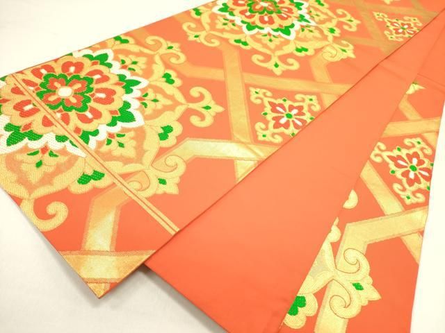 平和屋着物○西陣 川島織物 六通柄 本袋帯 唐織 宝相華 金糸 正絹 逸品