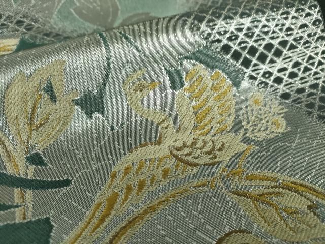 平和屋着物○西陣 川島織物 六通柄 本袋帯 更紗花鳥文 金銀糸 正絹