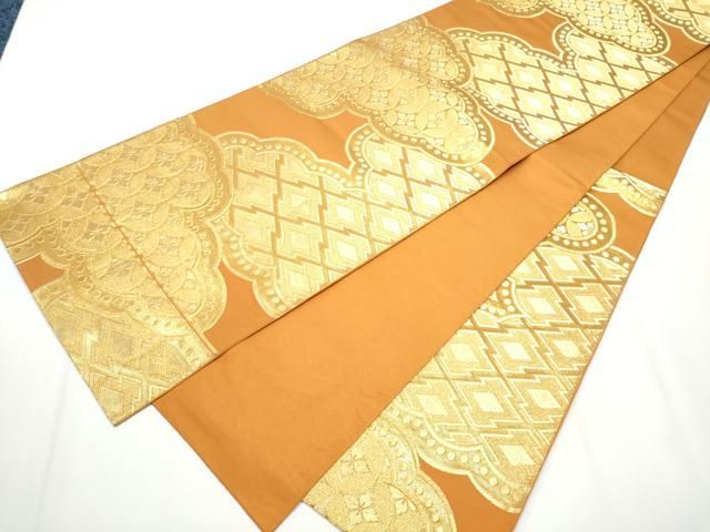 平和屋着物○西陣 川島織物 六通柄 本袋帯 雲取り吉祥花文 金糸 正絹