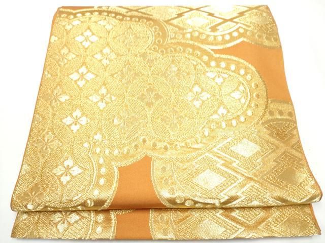 平和屋着物○西陣 川島織物 六通柄 本袋帯 雲取り吉祥花文 金糸 正絹