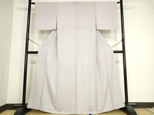 平和屋着物○上質な色無地 宝尽くし地紋 牡丹鼠色 正絹 逸品