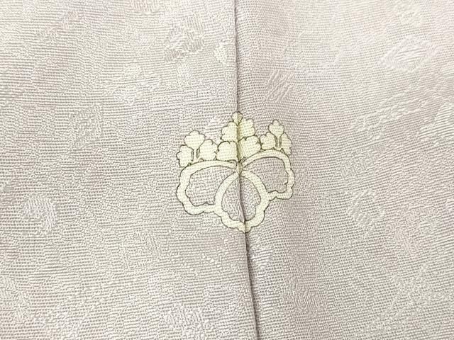 平和屋着物○上質な色無地 宝尽くし地紋 牡丹鼠色 正絹 逸品