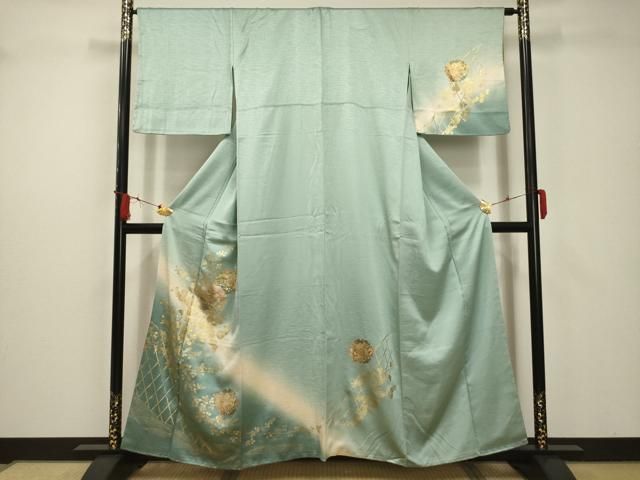 平和屋着物○訪問着 雪輪吉祥草花文 金彩 正絹 逸品 CAAZ3208yc 平和屋