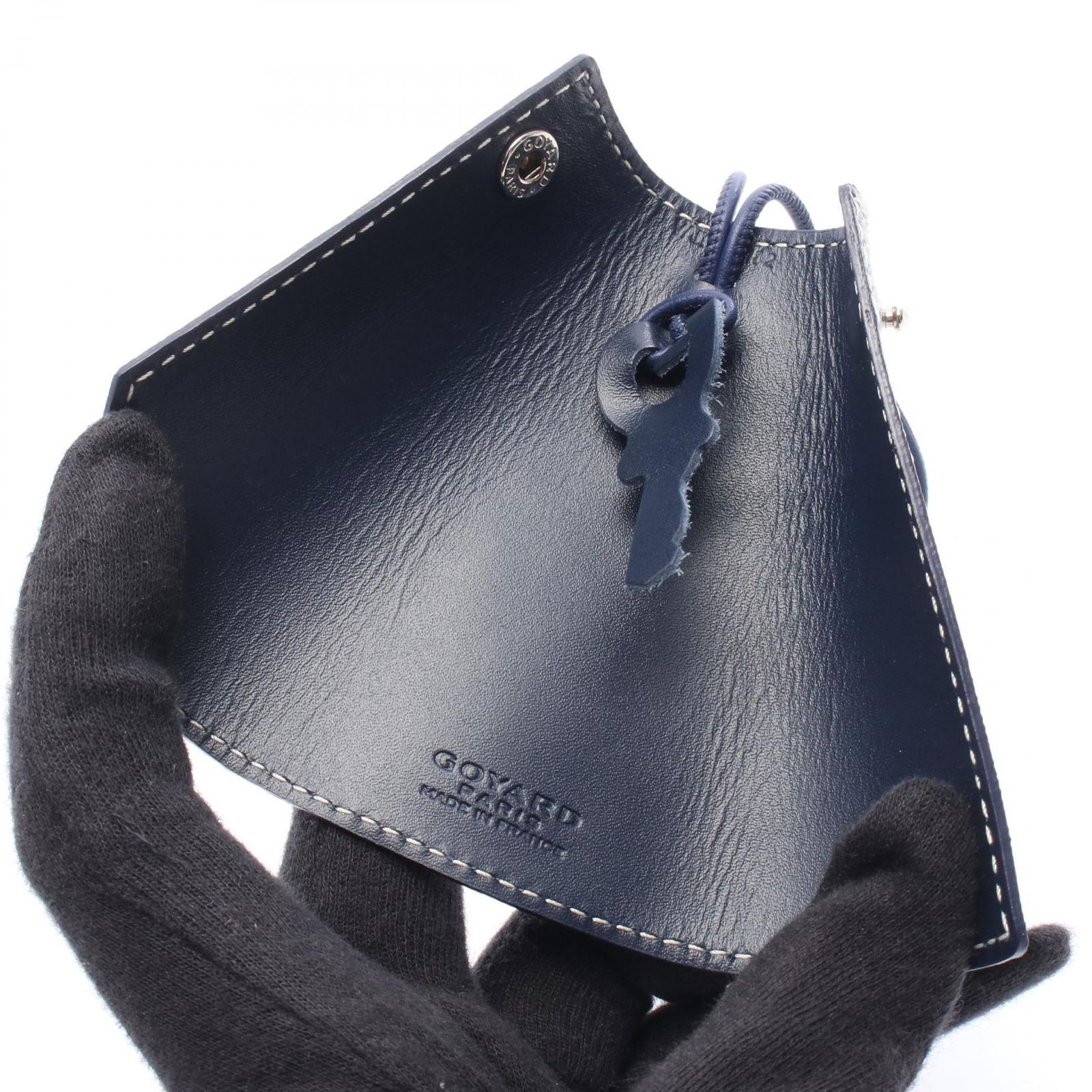 ゴヤール GOYARD キーケース キーチャーム ネイビー PVCコーティング