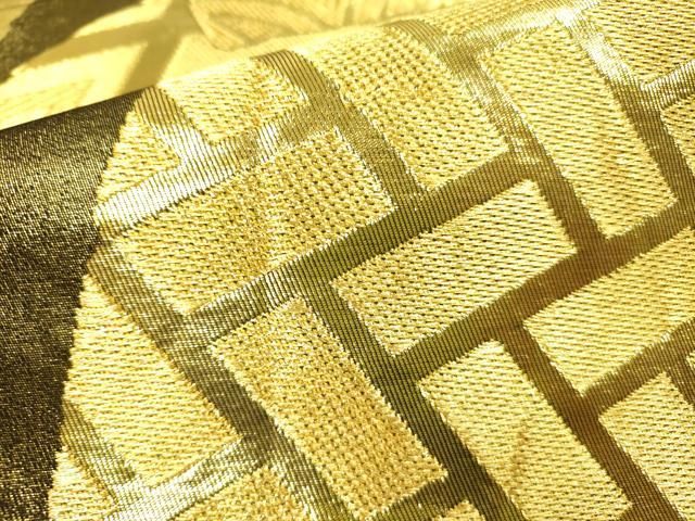 平和屋着物○西陣 川島織物 丸帯 色紙吉祥文 金糸 三越扱い 正絹 逸品