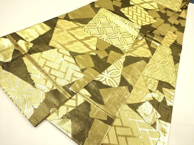 平和屋着物●西陣　川島織物　丸帯　色紙吉祥文　金糸　三越扱い　正絹　逸品　DAAZ2432op 平和屋着物○西陣 川島織物 丸帯 色紙吉祥文 金糸 三越扱い 正絹 逸品