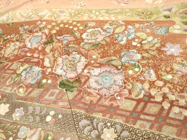 平和屋着物○訪問着 絞り 辻が花 暈し染 金彩 正絹 逸品 未使用