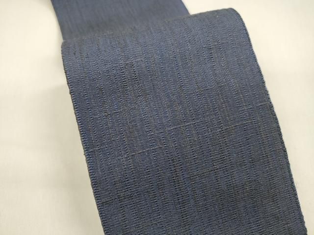 平和屋着物○男性 両面 角帯 鉄紺色 紺瑠璃色 正絹 逸品 DAAZ4148cm
