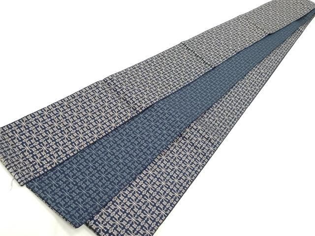 平和屋着物○男性 本場筑前博多織 両面 角帯 幾何学文様 証紙付き 正絹