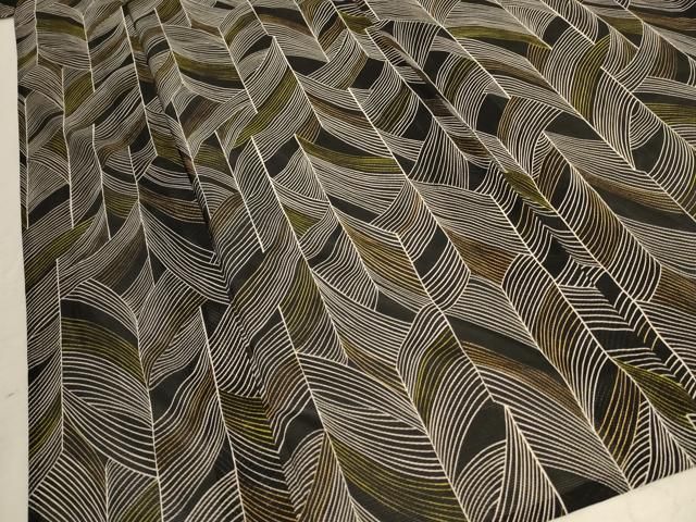 平和屋着物＊夏物 小紋 絽 幾何学文様 洗える着物 AABC9440jd