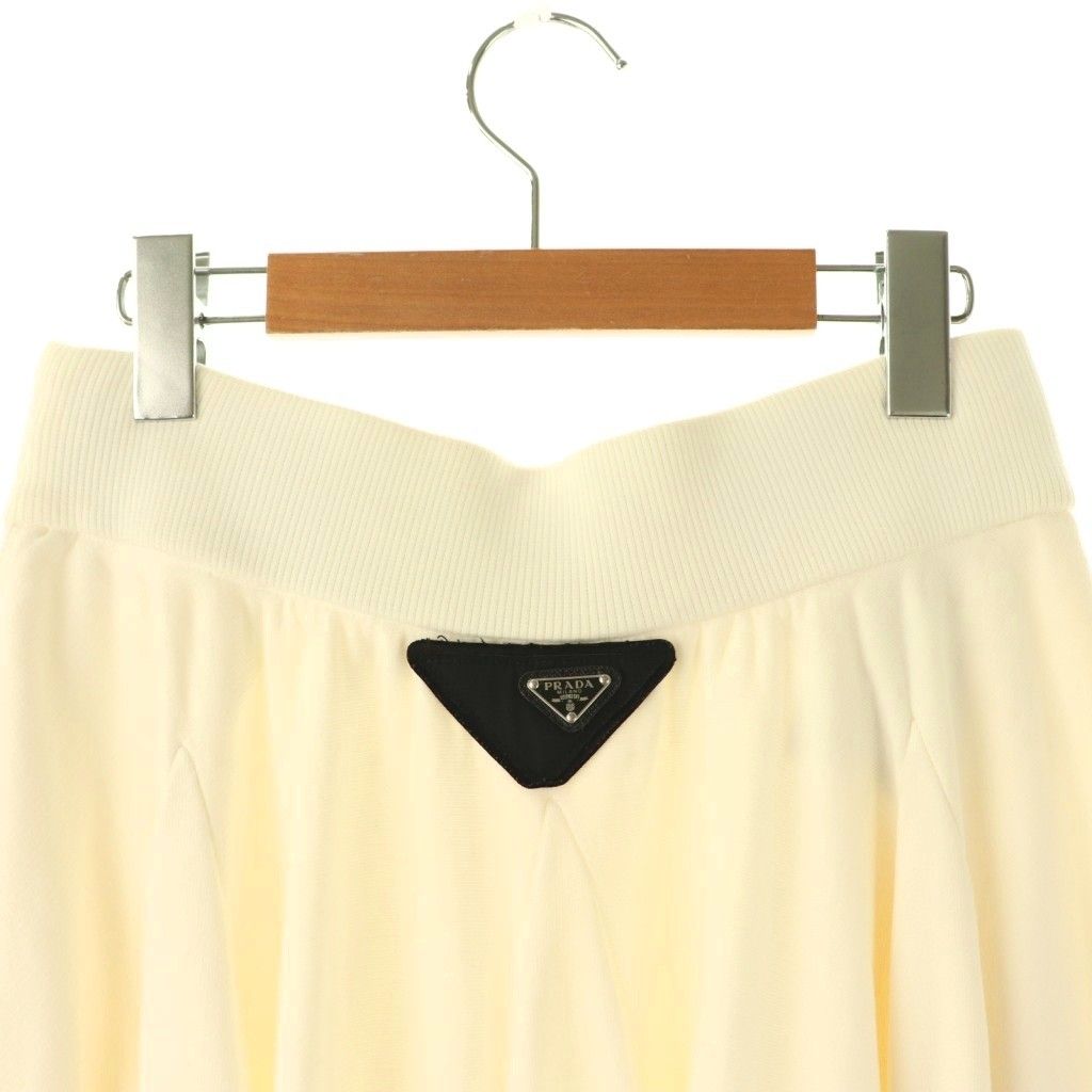 【中古】プラダ PRADA by Raf Simons ラフシモンズ 21AW 三角ロゴ スカート ロング フレア コットン M オフホワイト プラダ PRADA by Raf Simons ラフシモンズ 21AW 三角ロゴ スカート