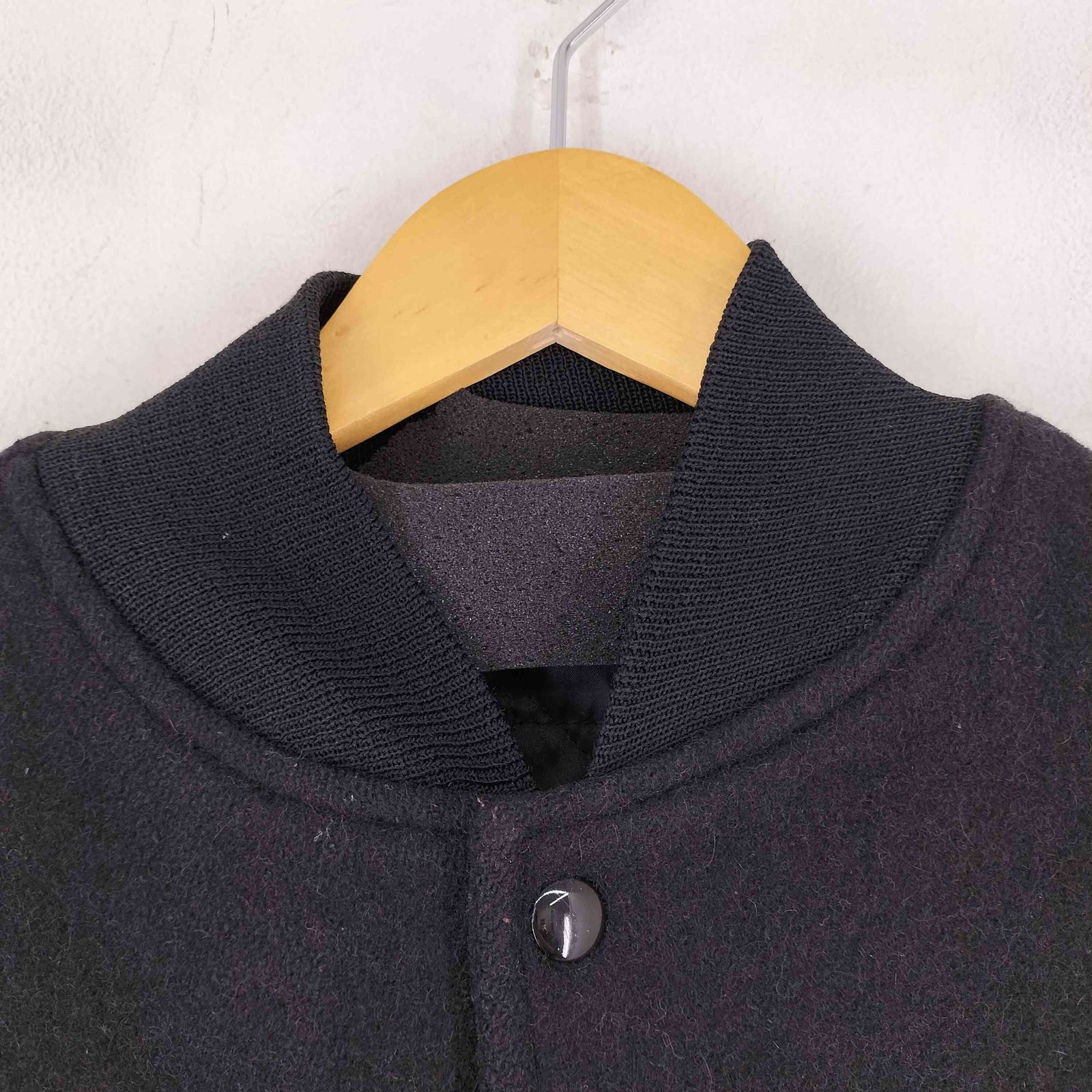 ユーズドフルギ USED古着 アームレザー切り替え ウールスタジャン