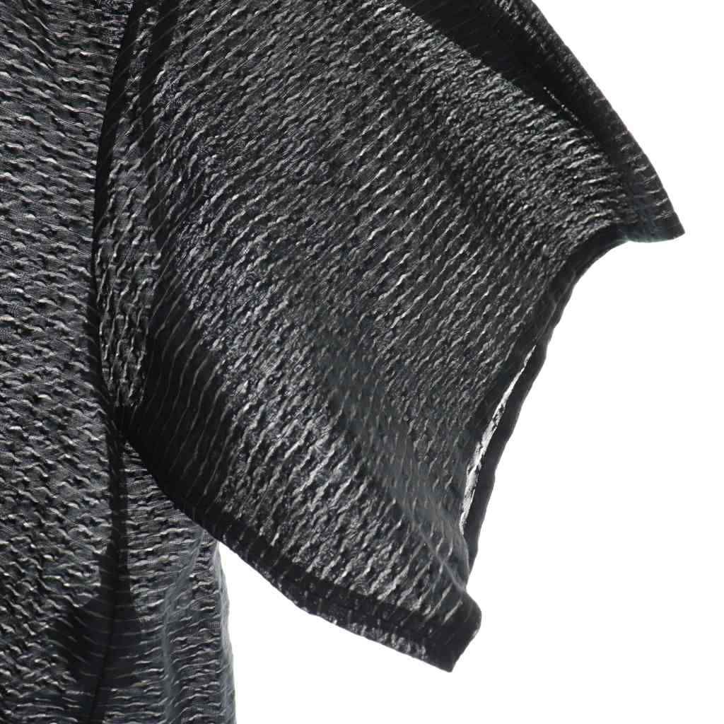 ドゥロワー Drawer ジャガード バック ギャザー ブラウス 五分袖 38 紺