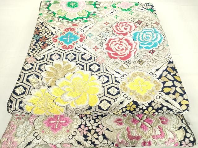 平和屋着物 六通柄袋帯 唐織 正倉院花霞文 金銀糸