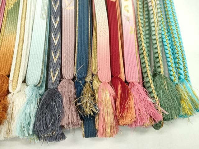 平和屋着物○和装小物 帯締め20本セット 高麗組 丸組 金糸 逸品