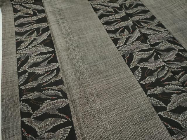 平和屋着物○本場大島紬 9マルキ 飛鶴麻の葉間道 正絹 逸品 CAAZ3261yc