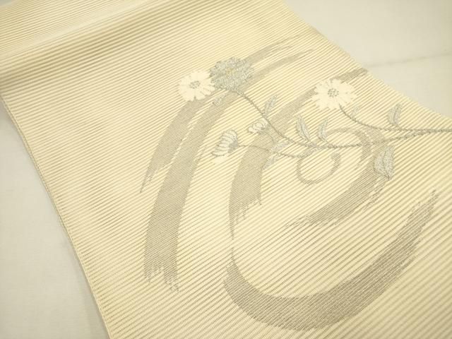 平和屋着物＊夏物 八寸名古屋帯 絽綴れ 横段文 金糸 正絹 逸品