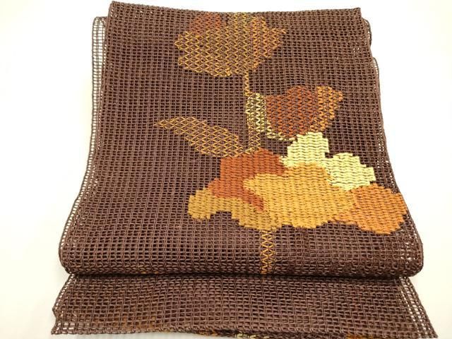 平和屋着物＊夏物 八寸名古屋帯 草花 正絹 逸品 DAAY2944op 平和屋着物