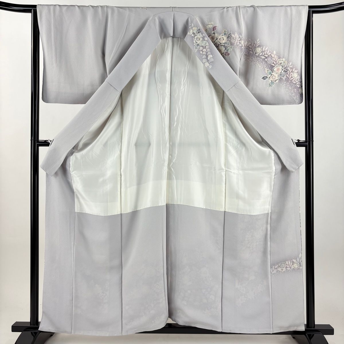 平和屋着物▽藤倉守正 訪問着 単衣 本塩沢 樹林文 正絹 逸品