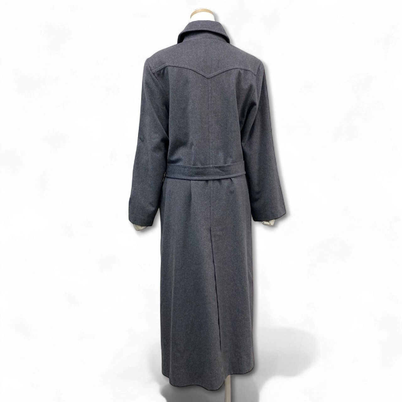 4k23 jun ashida ジュンアシダ ステンカラーコート ロングコート ダブルブレスト オリラグ混 レディース 女性用 L ダーク ...