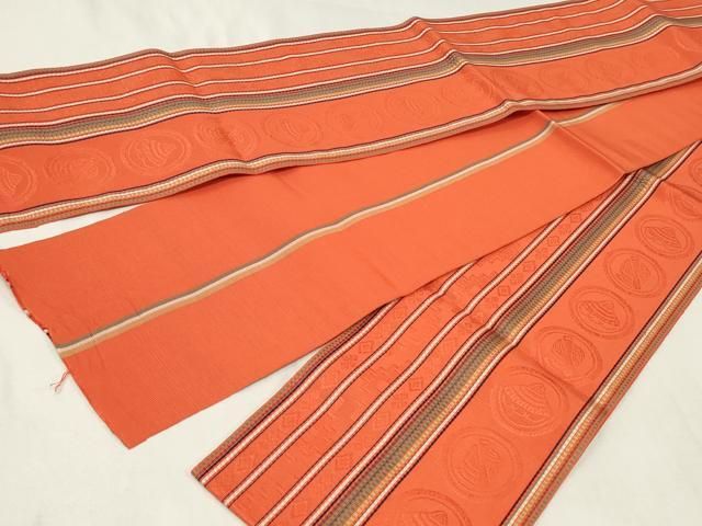 平和屋着物◎本場筑前博多織 半幅帯 間道 証紙付き 正絹 逸品