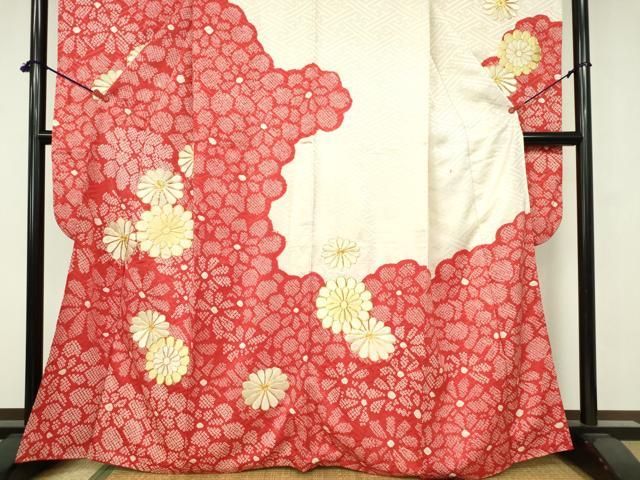 平和屋着物○豪華振袖 総絞り 花尽くし 正絹 逸品 AABD7603ck 赤字超特価，